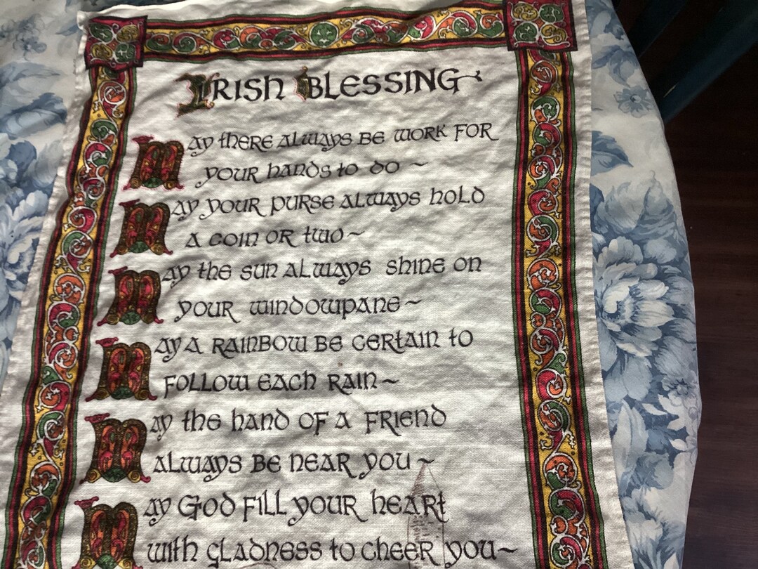 Irish Blessing Linen Dish Towel - Etsy