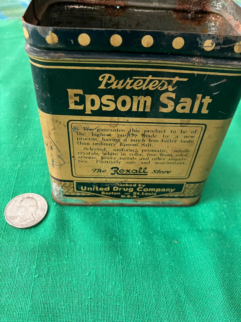 Vintage Rexall Epsom Salt Tin - Etsy