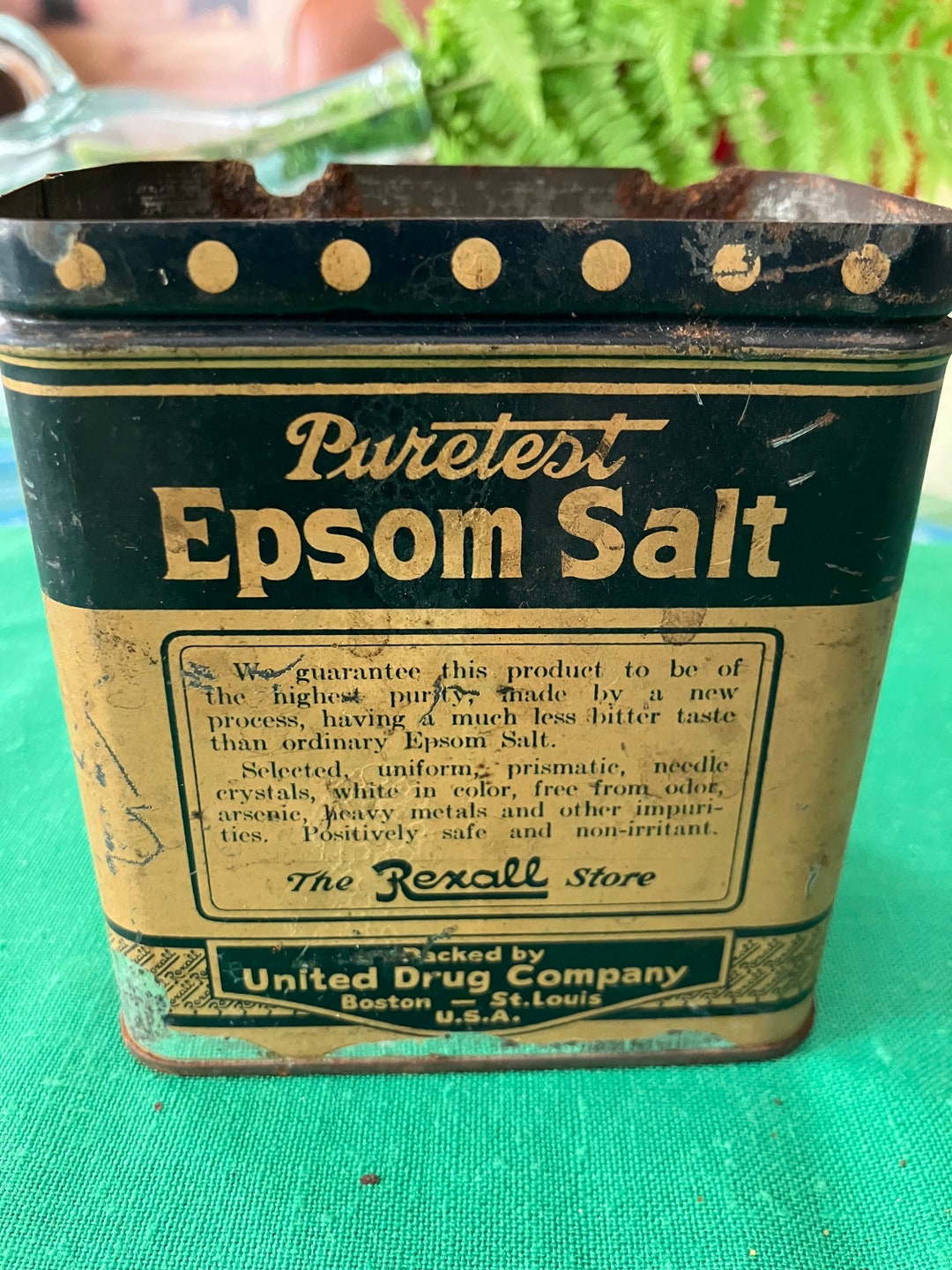Vintage Rexall Epsom Salt Tin - Etsy