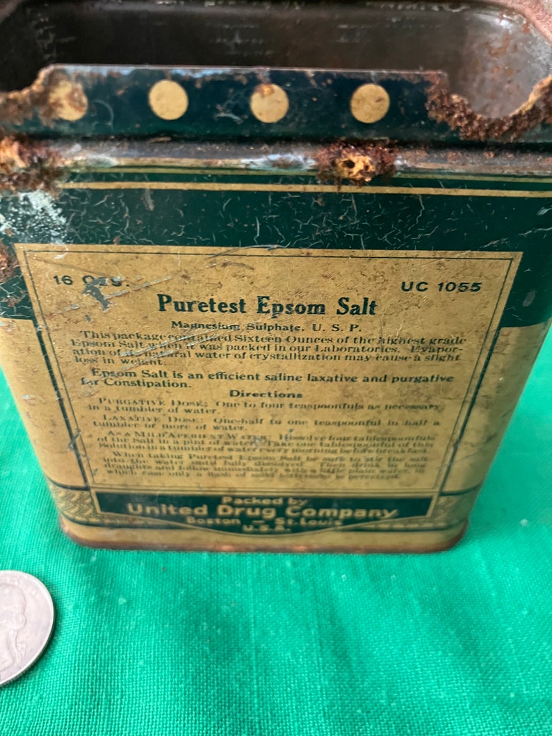 Vintage Rexall Epsom Salt Tin - Etsy