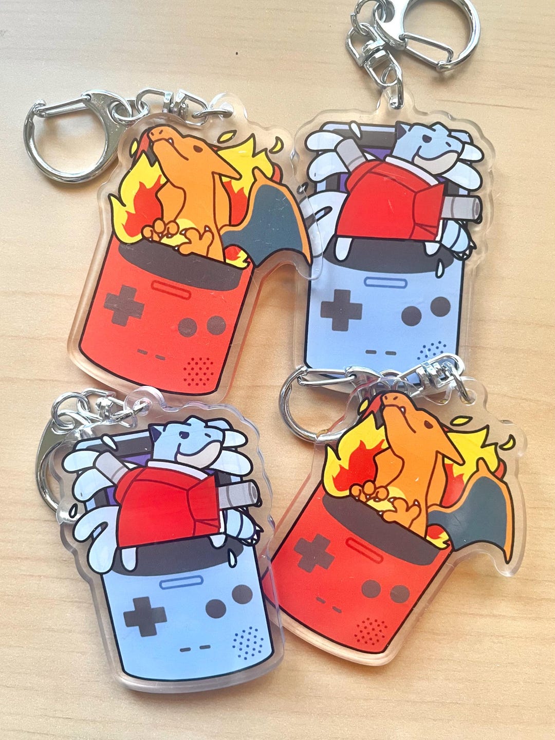 Pokemon Game Boy Color Charizard and Blastoise Acrylic Charms Double ...