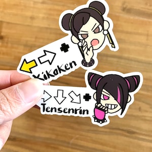 Street Fighter 6 Chun Li and Juri Han Input Command Sticker Set | Die ...
