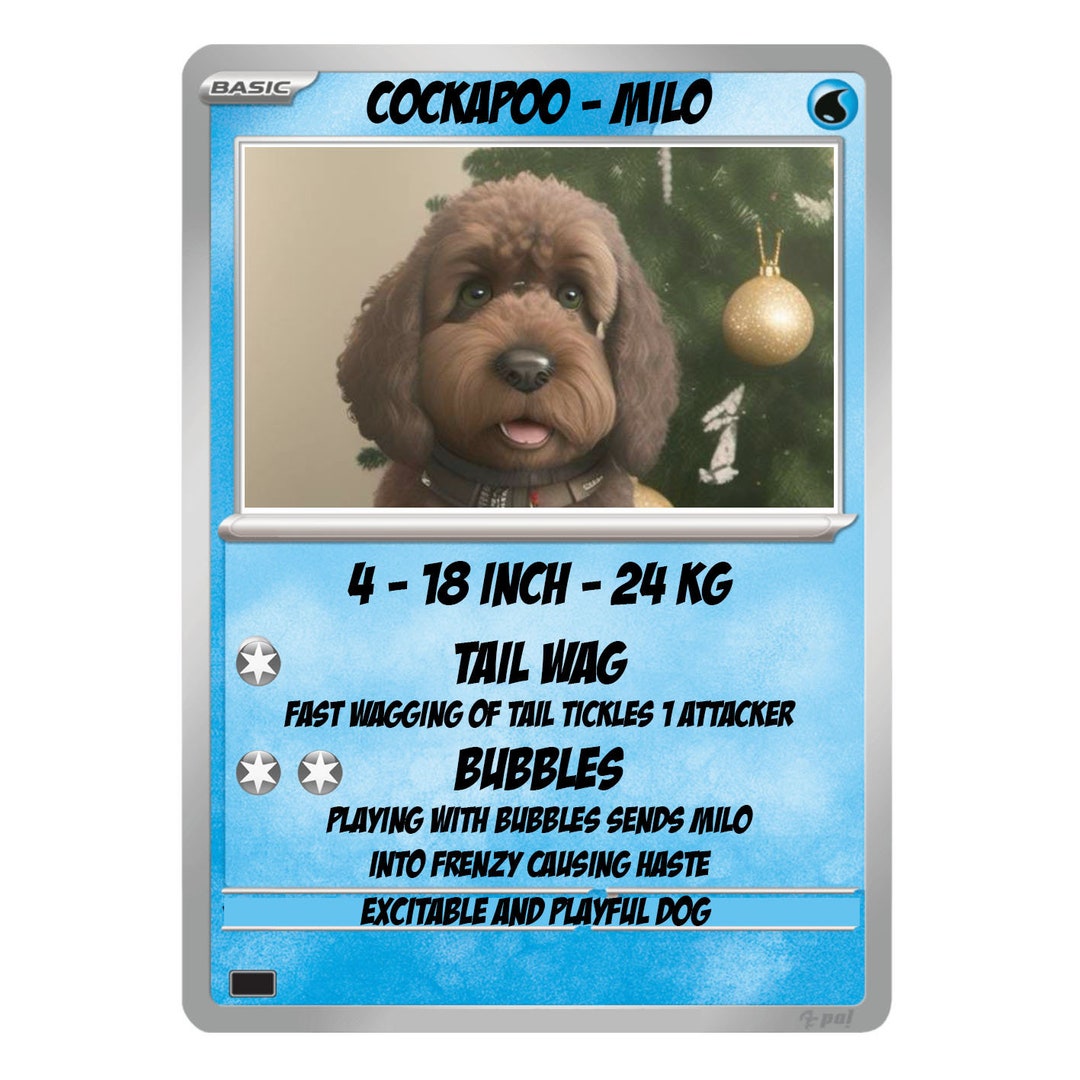 Custom Pokepet Card Digital Poke Monster Personalised Design Cartoon ...