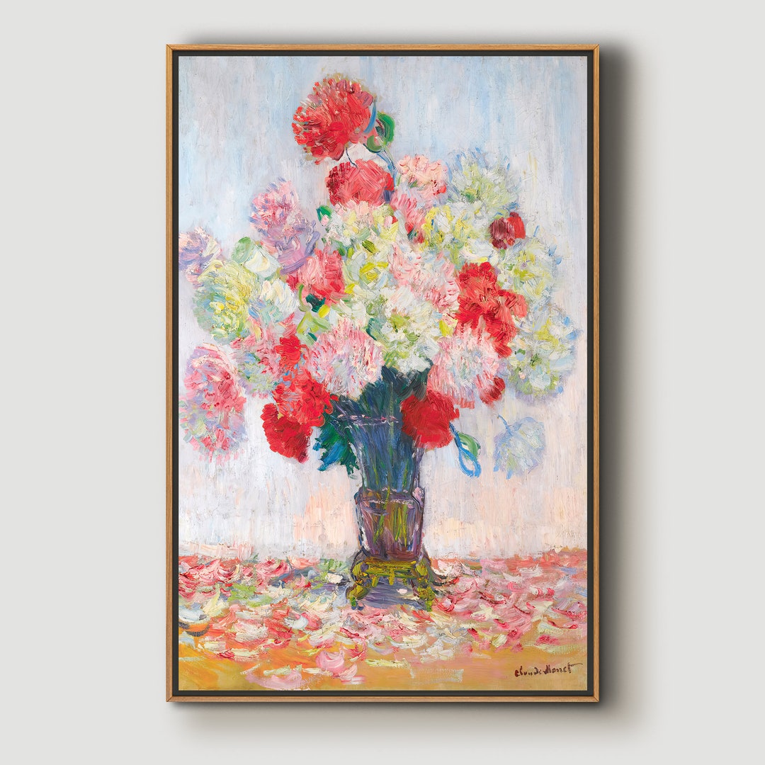 Vase of Peonies by Claude Monet, Wall Art Print, Nature Framed Large ...