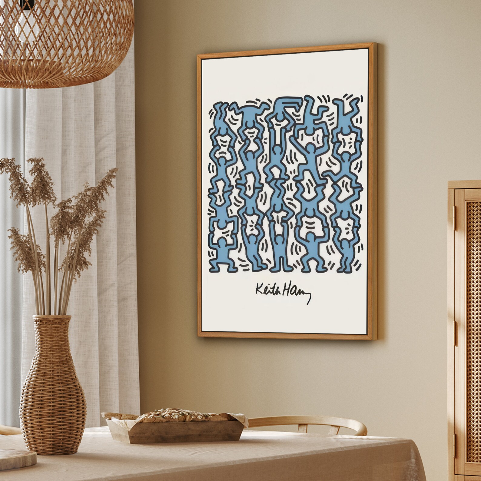 Klein Blue Keith Haring Style Art Print: Modern Framed Canvas - Etsy