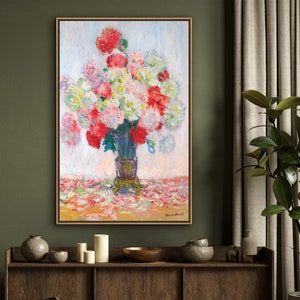 Vase of Peonies by Claude Monet, Wall Art Print, Nature Framed Large ...