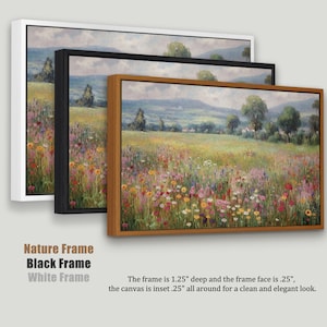 Wildflower Field Landscape Art Print: Framed Nature Gallery Wall Art - Etsy