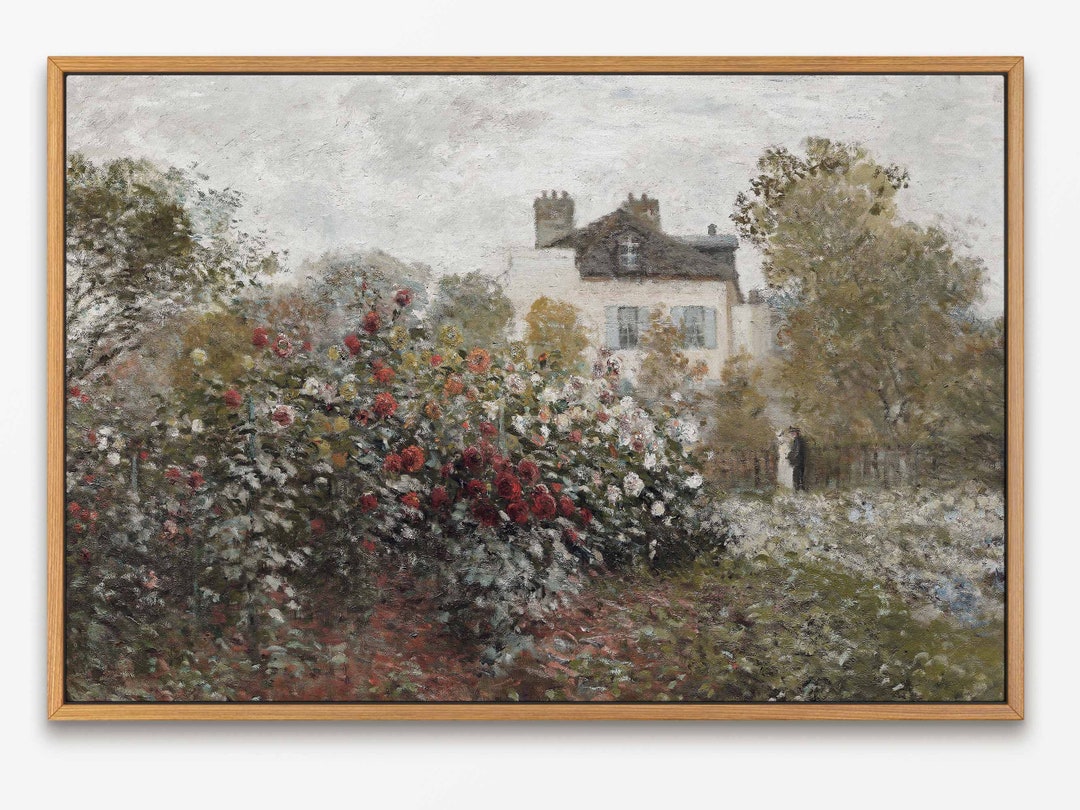Vintage Cottage Rose Garden Oil Painting Large Wall Art Print - Etsy Vintage Cottage Rose Garden Oil Painting Large Wall Art Print - Etsy