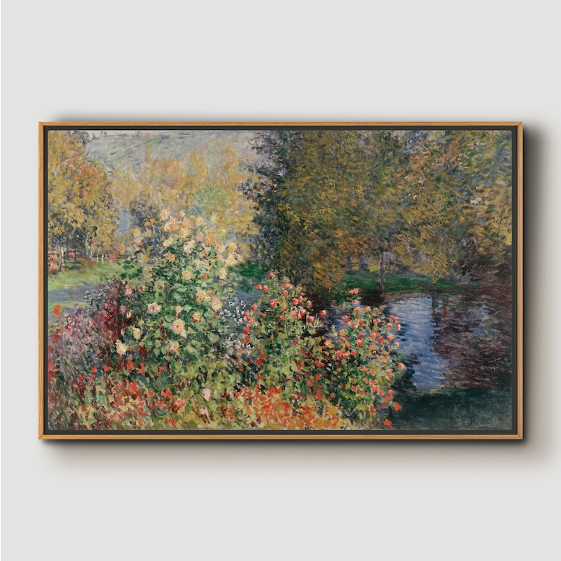 Claude Monet 'corner of the Garden' Framed Canvas Art Print - Etsy