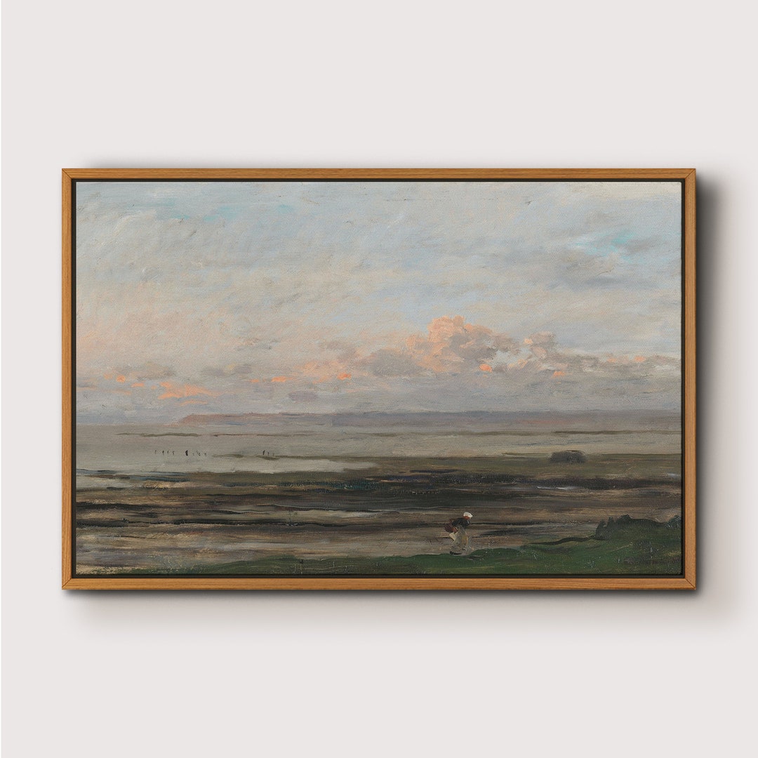 Minimalist Landscape Oil Painting Landscape Wall Art Print, Nature ...