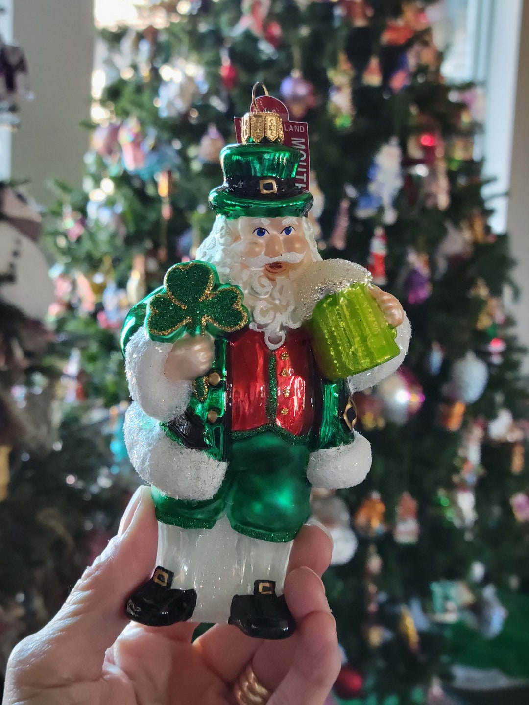 Irish Good Luck Santa Blown Glass Christmas Ornament Decoration - Etsy