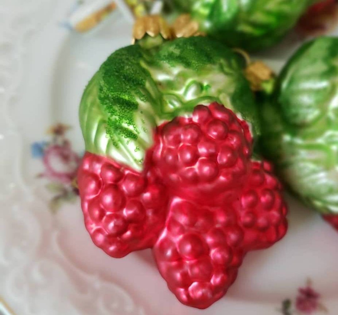 Red Raspberries Blown Glass Christmas Ornament Decoration - Etsy