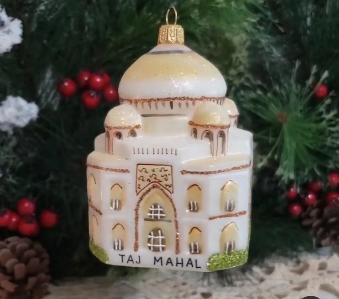 Taj Mahal India Blown Glass Christmas Ornament Decoration - Etsy