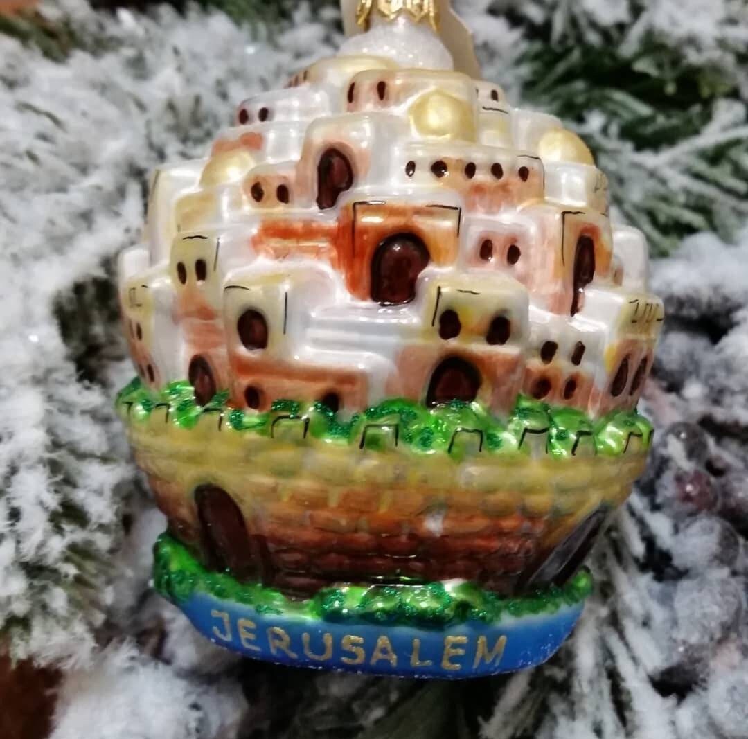 SALE! Israel Jerusalem Gate Ball Blown Glass Christmas Ornament ...