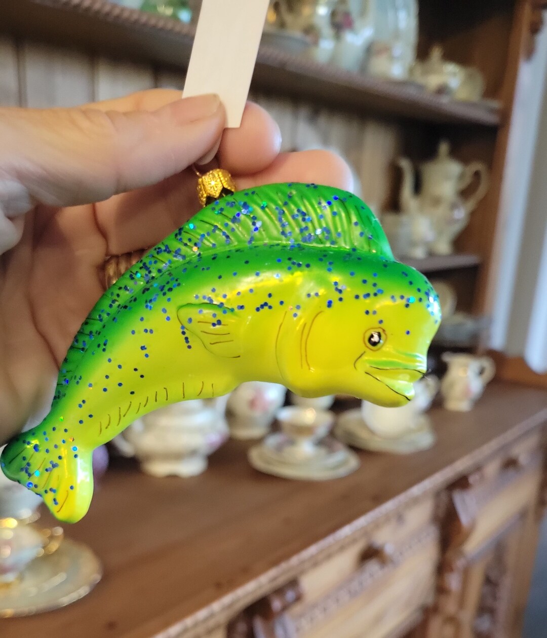 Bull Dolphin Mahi Mahi Fish Blown Glass Christmas Ornament Decoration ...
