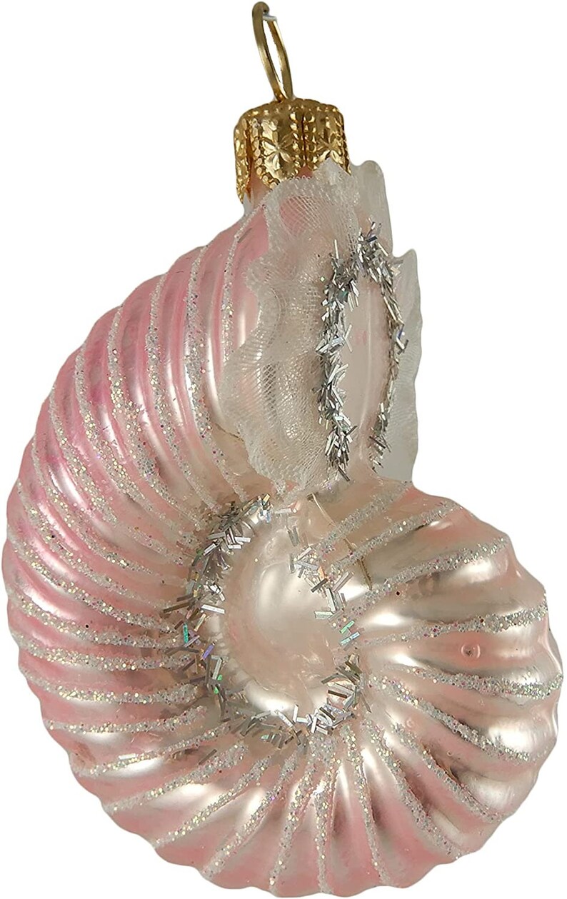 Pink Seashell Ocean Shell Blown Glass Christmas Ornament - Etsy