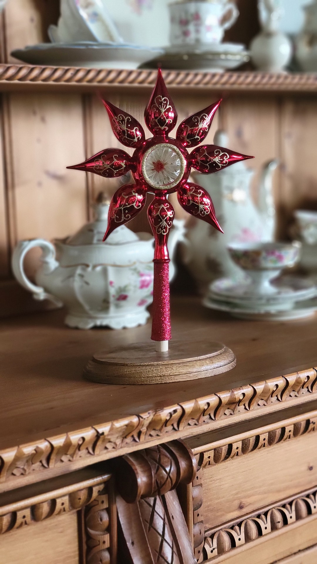 Tree Topper Stand - Oak Oval - Etsy