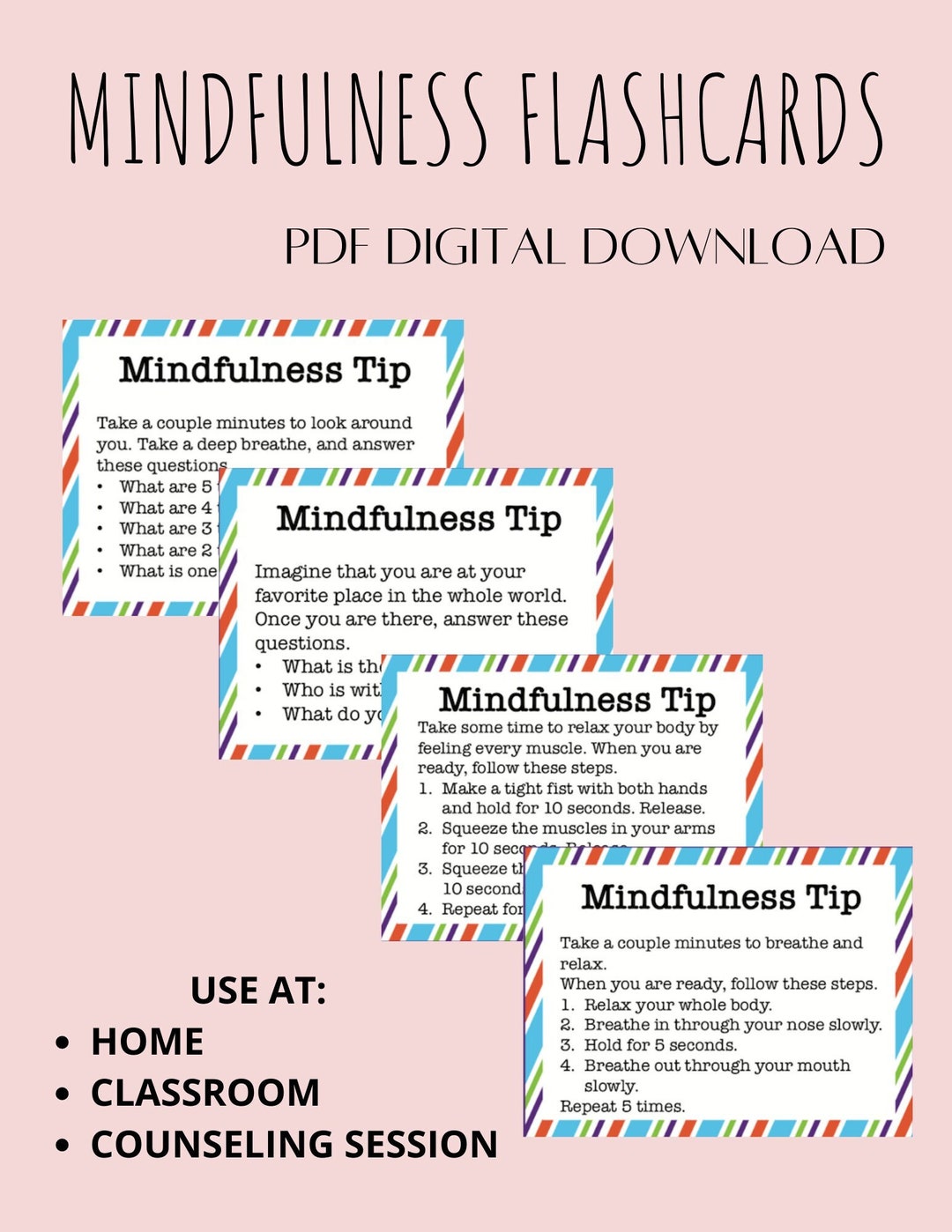 MINDFULNESS FLASHCARDS | Digital Download - Etsy