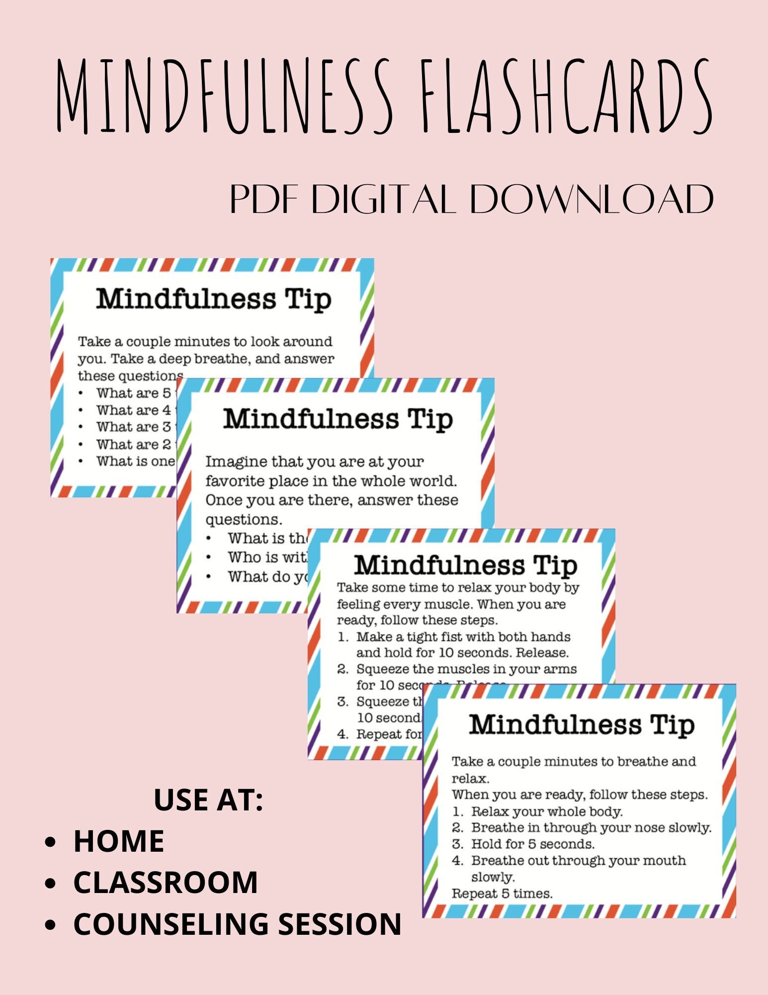 MINDFULNESS FLASHCARDS | Digital Download - Etsy