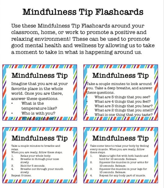 MINDFULNESS FLASHCARDS | Digital Download - Etsy