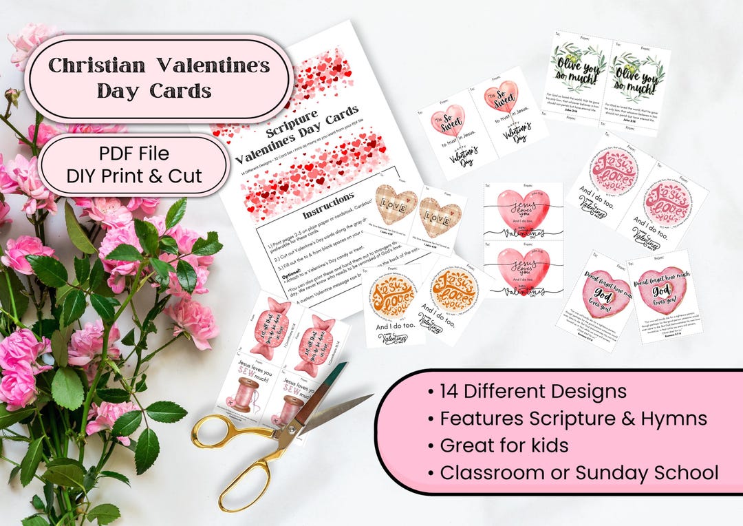 Scripture Valentine's Day Cards: Christian Watercolor Designs ...