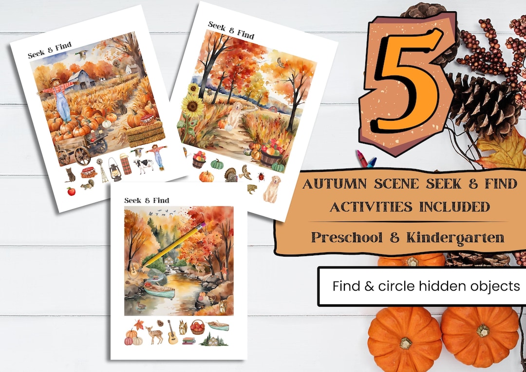Instant Download | Kids Look & Find Activities | Fall | 5 Thanksgiving ...