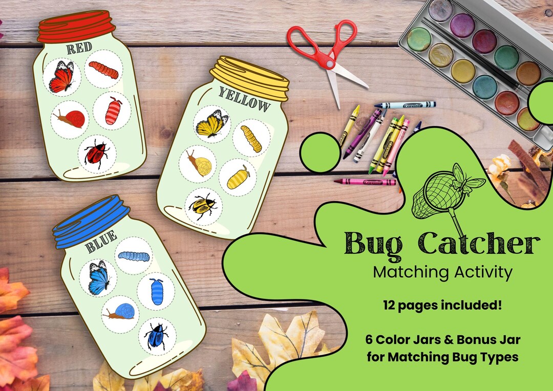 Bug Catcher Preschool Kindergarten Activity Printable Cut & Paste ...