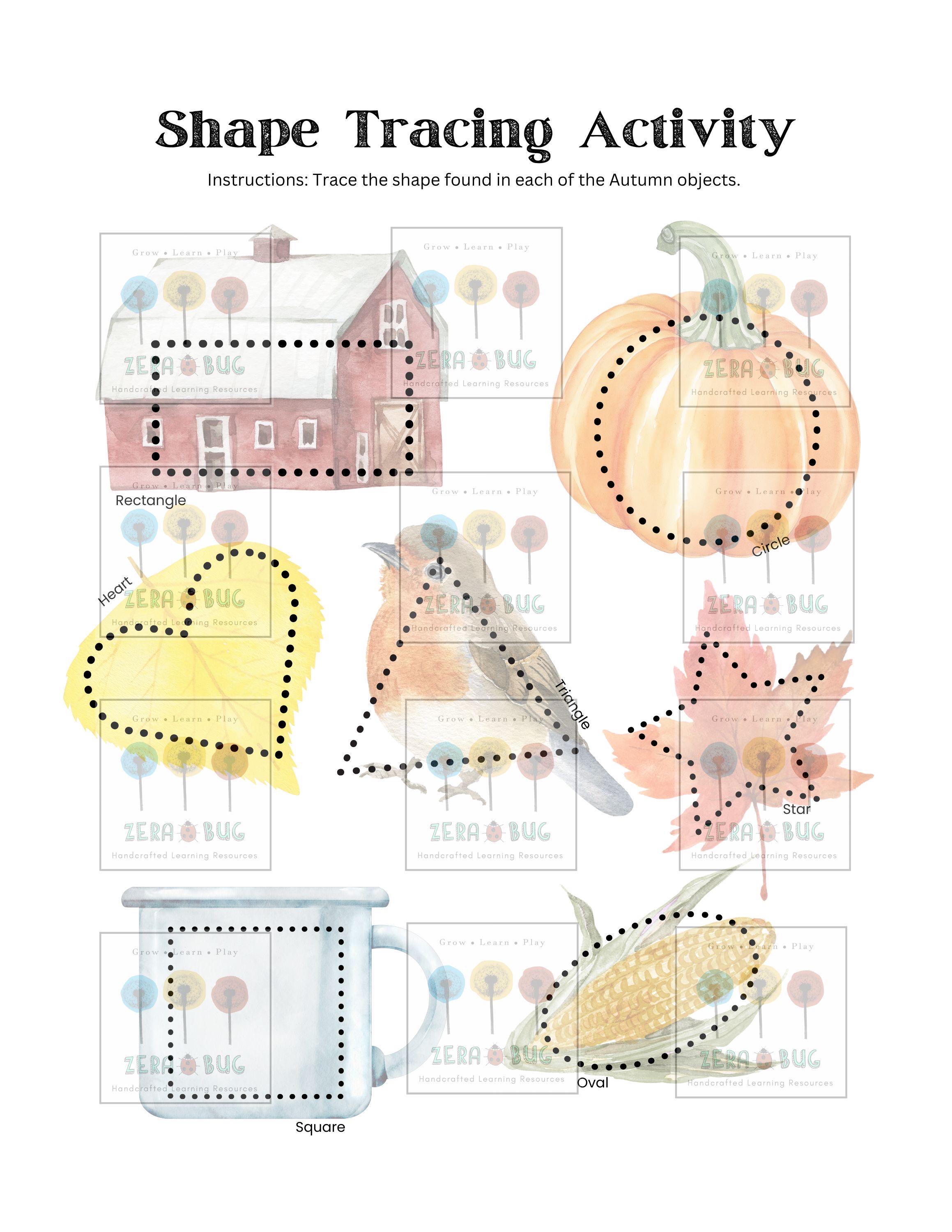 Preschool Kindergarten Fall Autumn Activity Worksheets Printable PDF ...
