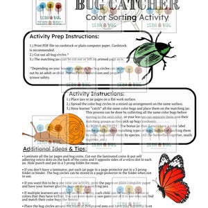 Bug Catcher Preschool Kindergarten Activity Printable Cut & Paste ...