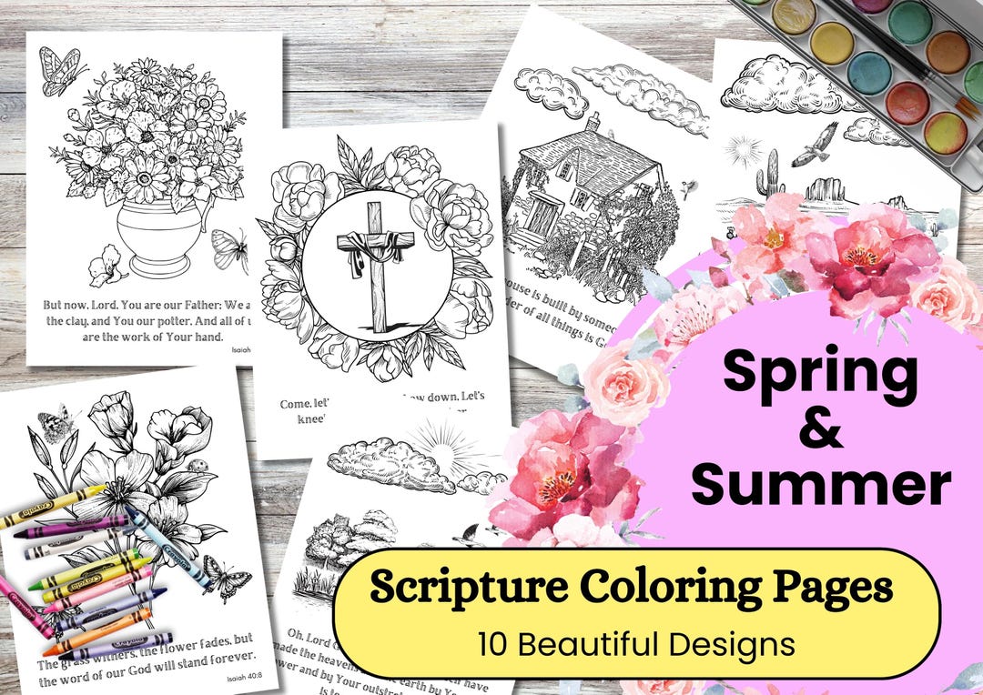 Scripture Kid’s Coloring Pages Bible Spring Summer Nature Theme ...