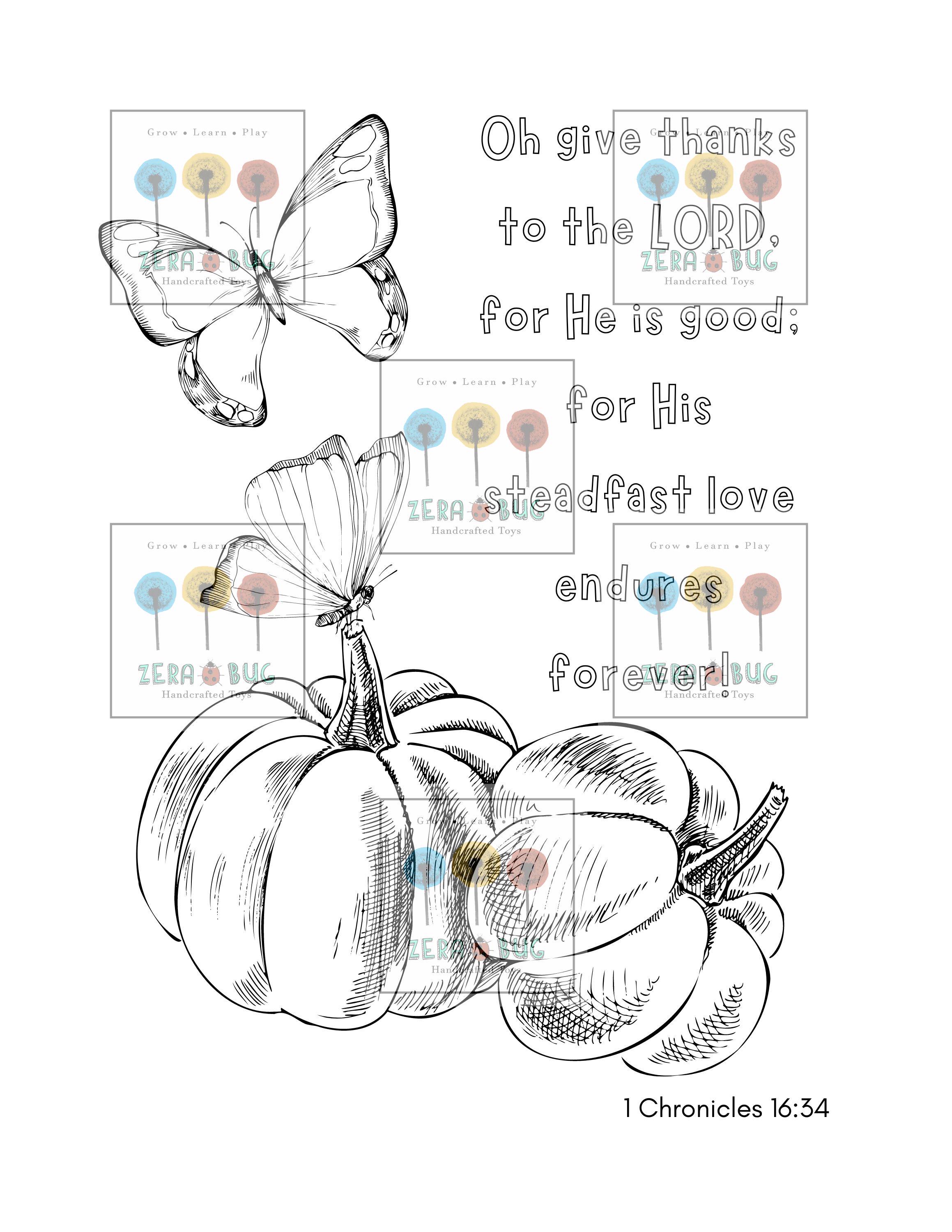 Scripture Kid’s Coloring Pages Bible Thanksgiving Fall Autumn Harvest ...