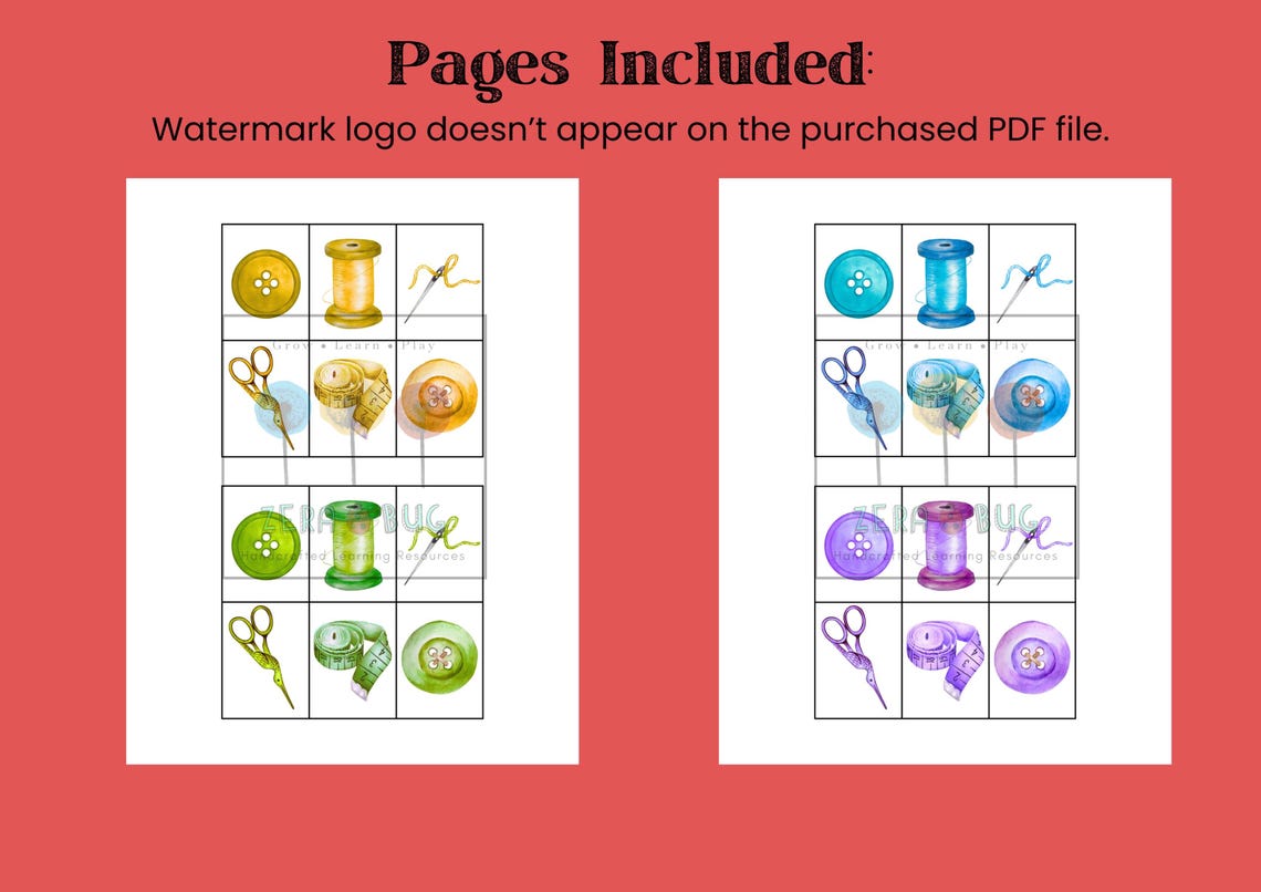 Color Sorting Sewing Jar Activity: Preschool Printable (PDF File) - Etsy