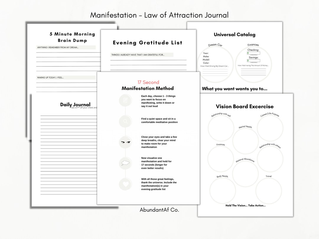 Manifestation Journal, Daily Routine, Wellness Journal, Dream Journal ...
