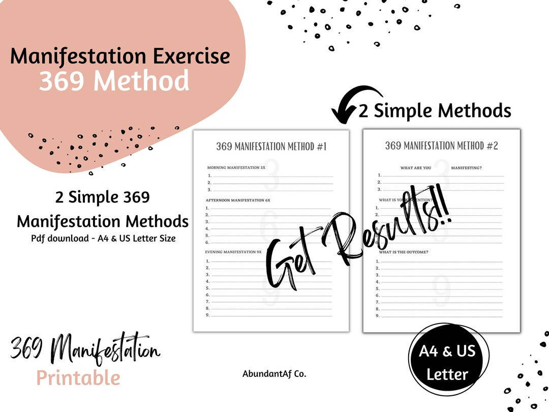 369 Manifestation Journal | 369 Manifestation Method | Law of ...