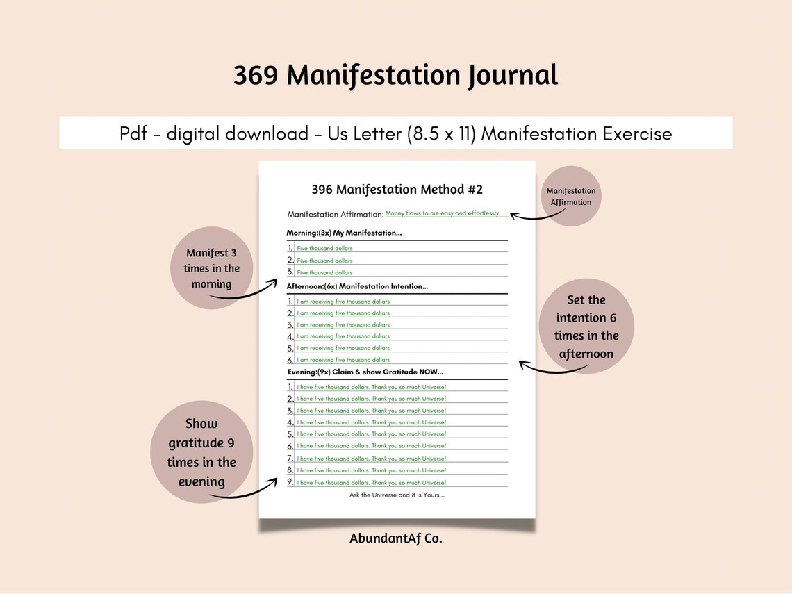 369 Manifestation Journal | 369 Manifest Journal | Law of Attraction ...