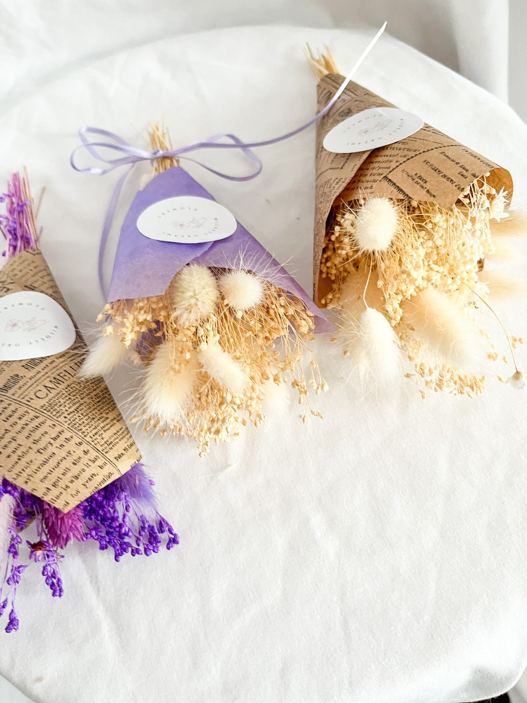 Mini Dried Flower Posy Table Decorationparty Favourcake - Etsy