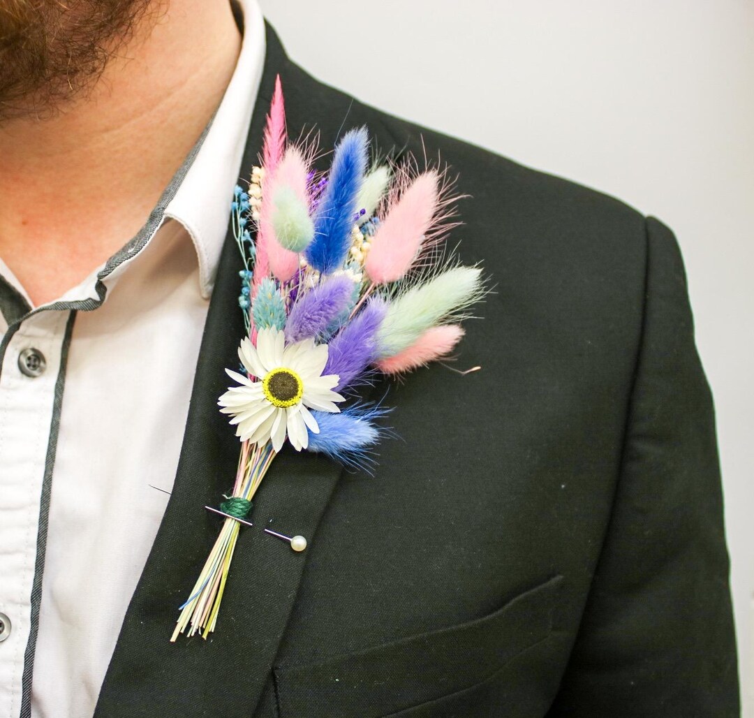 Rainbow Buttonholes With Dried Flowers Handmade for Sewing, Crafts ...