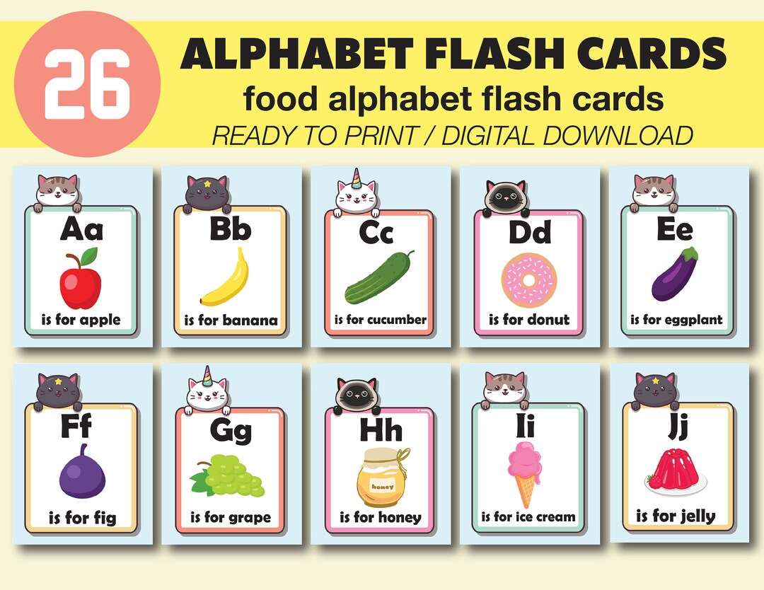 Large & Small ABC Flash Cards, Education Cards, A-Z Flash Cards ...
