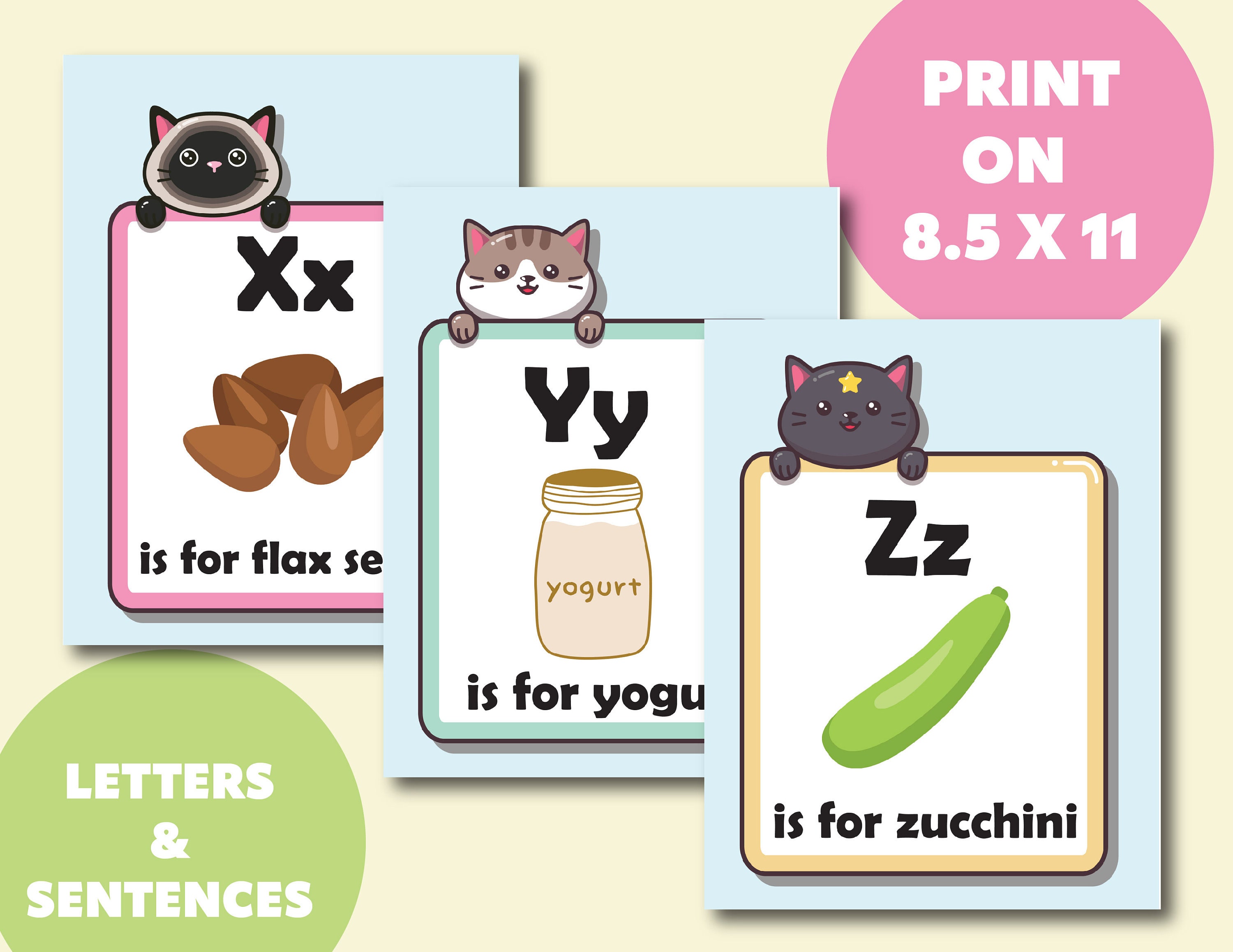 Large & Small ABC Flash Cards, Education Cards, A-Z Flash Cards ...