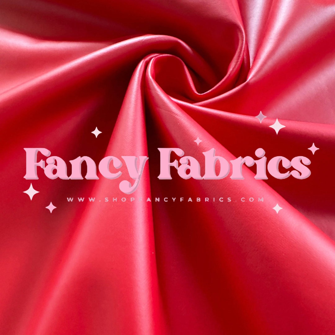 Ready to Ship Red Pleather 4 Way Stretch Bow Making Apparel Fabric Fast ...