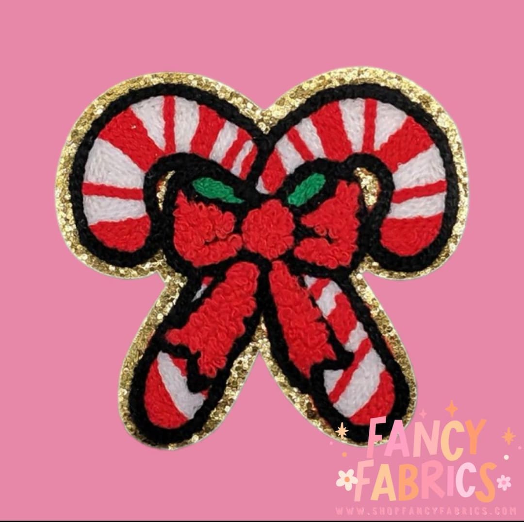 Candy Canes Embroidered Iron on Patch Ready to Ship Fast Shipping - Etsy