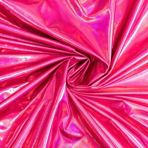 Pink 2 Way Stretch Holographic Spandex Fabric Iridescent - Etsy