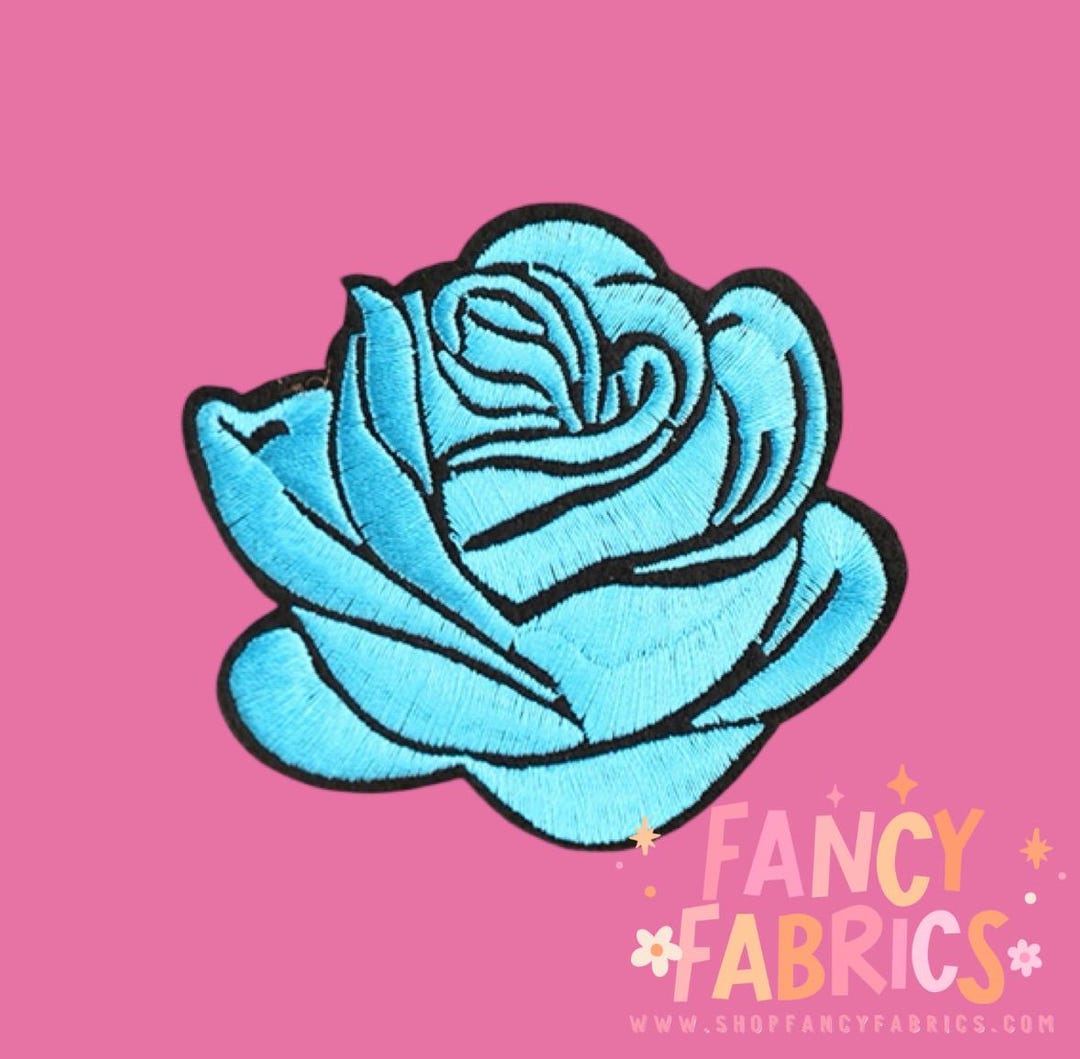 Blue Rose | Embroidered Iron on Patch | Ready to Ship | Fast Shipping ...