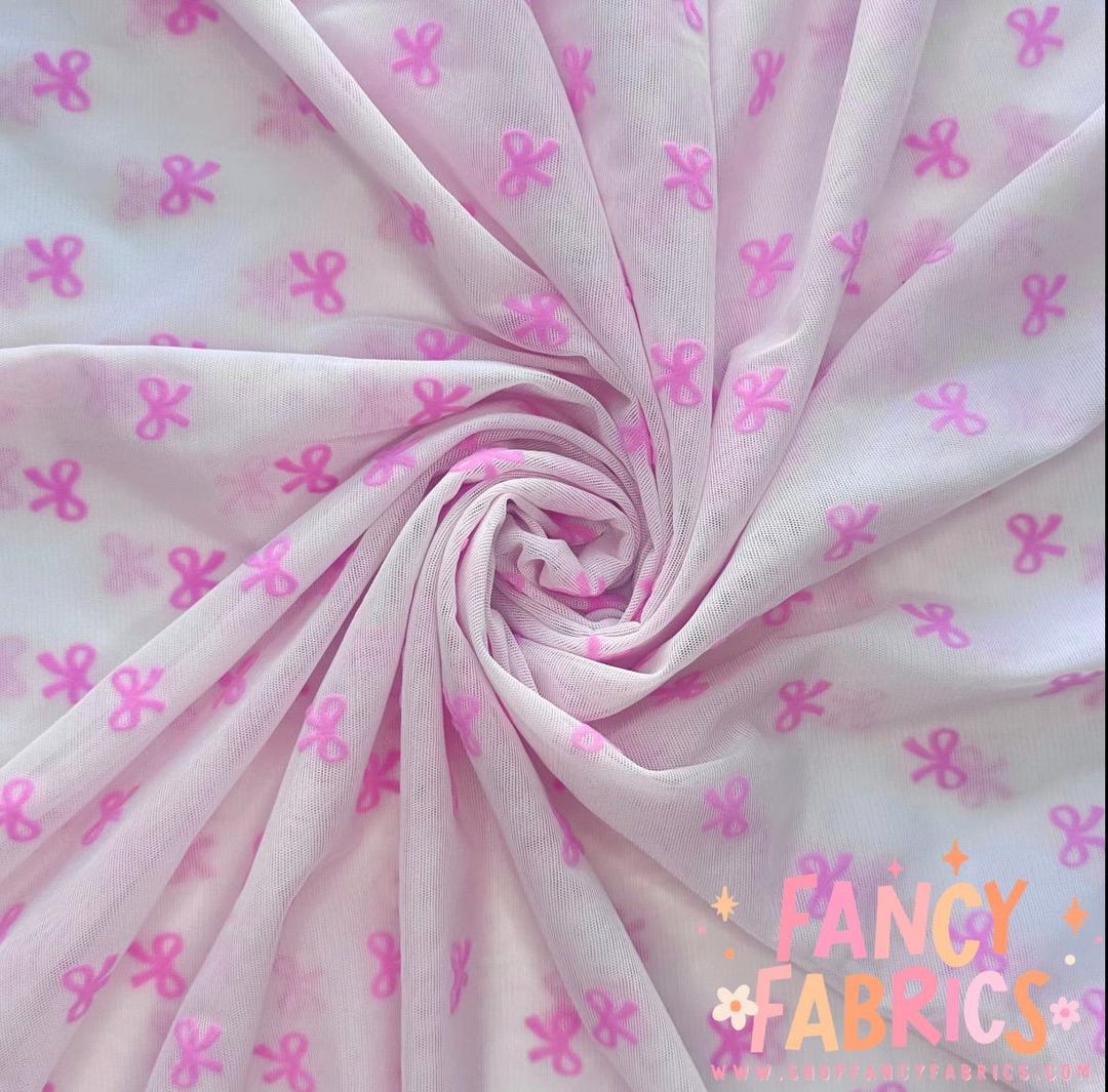 Ready to Ship Hot Pink Flocked Bows Mesh Fast Shipping USA Bow Making ...