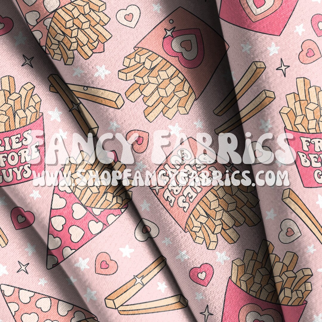 Fries Before Guys Fabric by the Yard Bullet Double Brushed Polyester ...