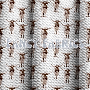 Longhorns Fabric by the Yard Bullet Double Brushed Polyester Swim ...
