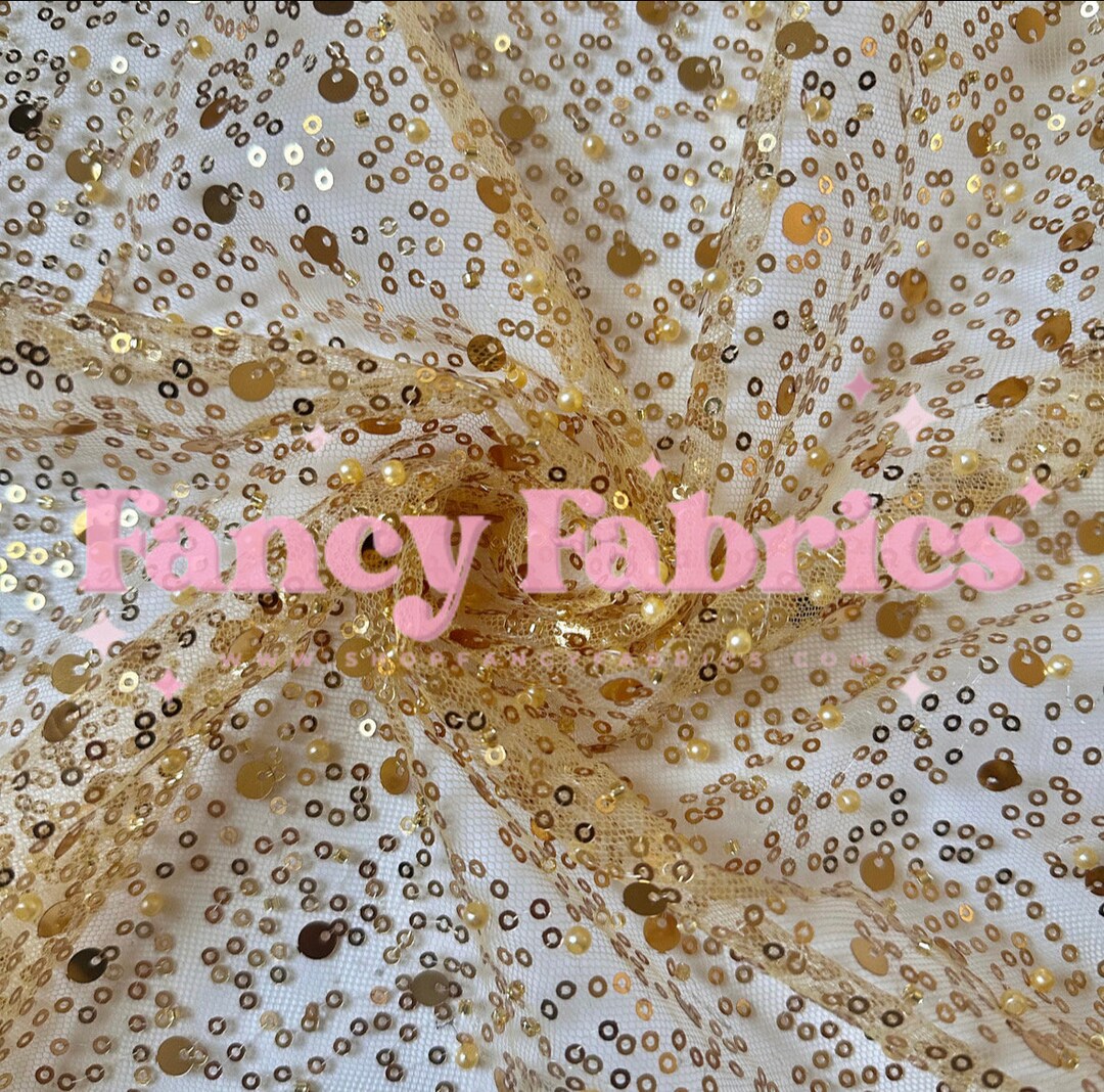 Ready to Ship Gold Sequin Pearl Mesh Fast Shipping - Etsy