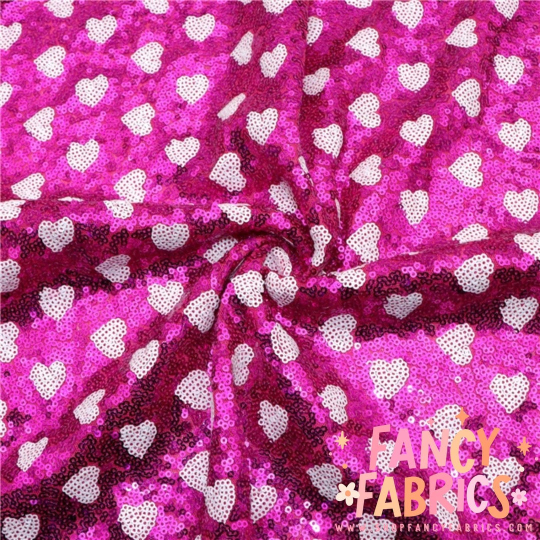 Ready to Ship | Fuschia | Heart Sequin Mesh | Fast Shipping | USA | Bow ...
