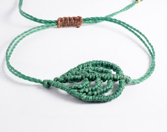 Leaf Macrame Knotted Bracelet - Etsy