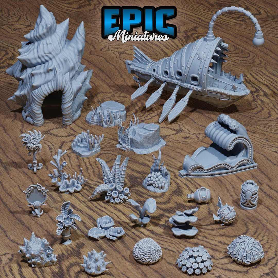 Underwater Scatter Terrain DND Miniatures Deep Sea Mysteries Collection ...